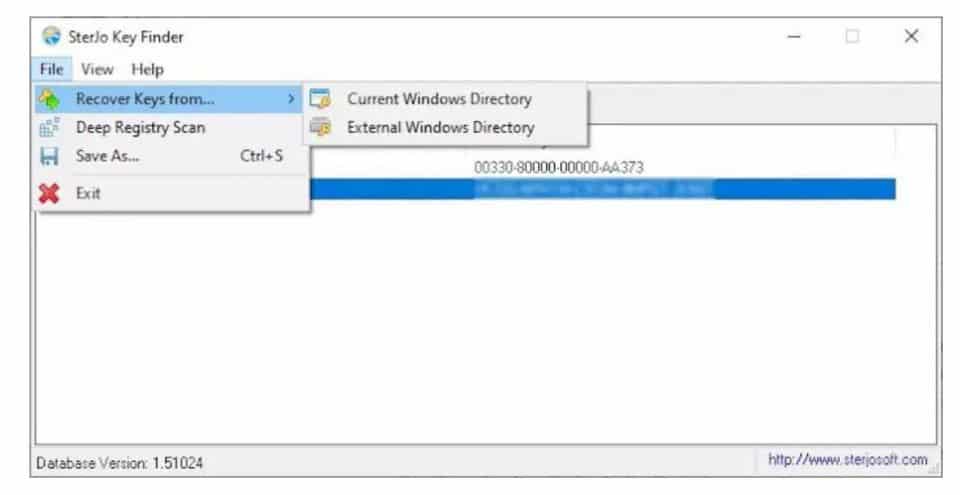 Tìm key Windows 10 và các phần mềm khác với Sterjo Key Finder